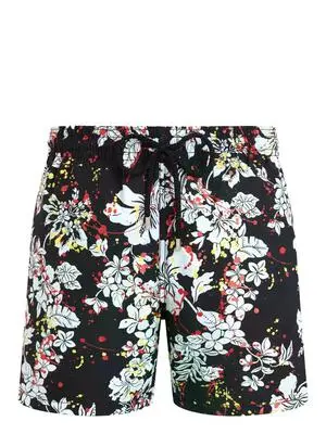 Vilebrequin Palm Angels Flower Splash Swim Shorts - Black