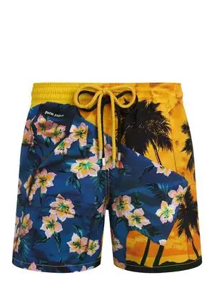 Vilebrequin X Palm Angels Hawaiin Mix Swim Shorts - Blue