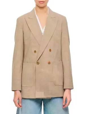 Max Mara Double-Breasted Blazer Neutrals