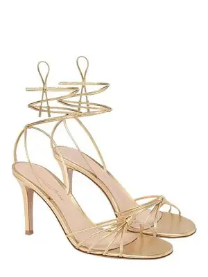 GIANVITO ROSSI Gwyneth 85 Sandals - Gold Nappa Leather