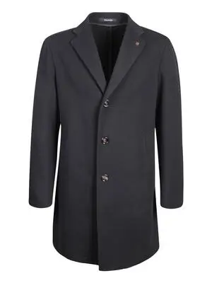 Tagliatore Regular Fit Wool And Cashmere Blend Coat - Black