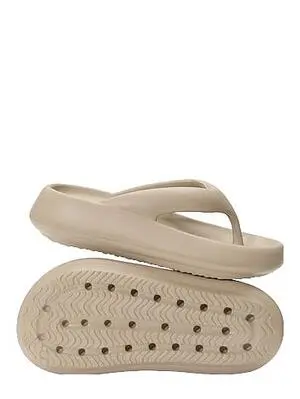 Pink Platform Flip Flops - Beige