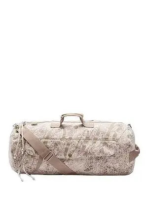 Pink Canvas Rolled Duffle Bag - Print