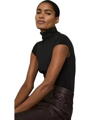 REISS High-neck Jersey Bodysuit - Black