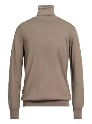 LIU •JO MAN Turtleneck Virgin Wool Sweater Camel