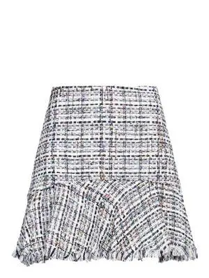 Karl Lagerfeld Mini Flared Tweed Skirt - White