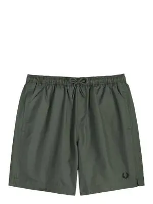 Fred Perry Logo-embroidered Shell Swim Shorts - Dark Green