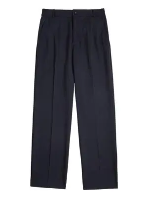 Moncler Tapered-leg Seersucker Trousers - Black