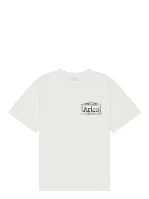 Aries Aged Ancient Temple Tee In White - Off White