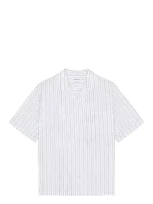 Alexander McQueen Square Pinestripe Shirt In White - White  Blue  & Grey