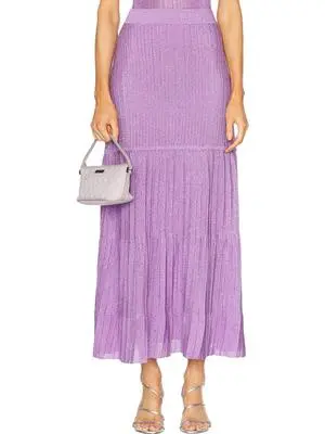 Adam Lippes Long Metallic Skirt - Ultraviolet