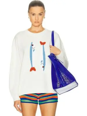 Staud Giada Pullover Sweater Pier Ivory