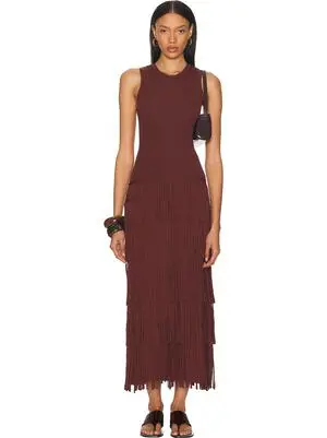 SIMONMILLER Za Za Sleeveless Knit Fringe Dress - Choco Brown