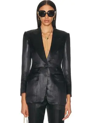 TOM FORD Single-breasted Peak Lapel Jacket - Black