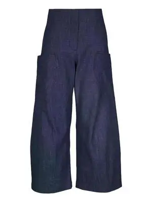 Zero + Maria Cornejo Wide-leg Cotton Trousers - Blue