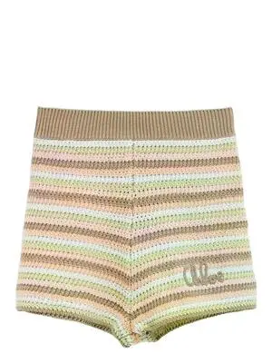 Chloé Crochet-knit Shorts - Green