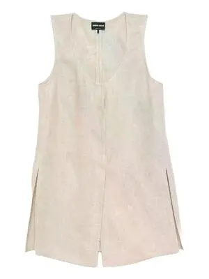 Giorgio Armani Linen Sleeveless Top - Neutrals