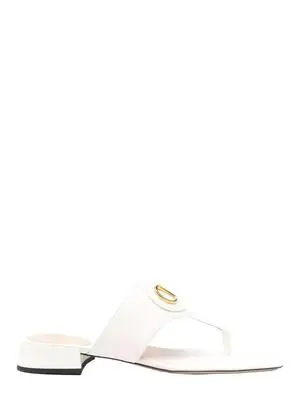Valentino Garavani Vlogo Plaque Sandals - White