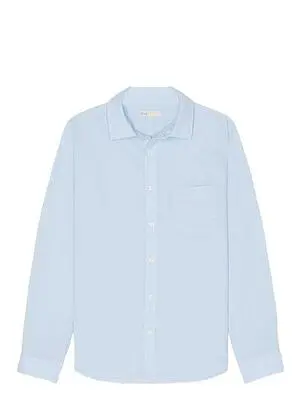 Onia Garment Dye Cotton Voile Shirt In Baby Blue - Light Blue