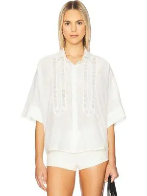 Citizens Of Humanity Claire Shirt With Lace Inset - White