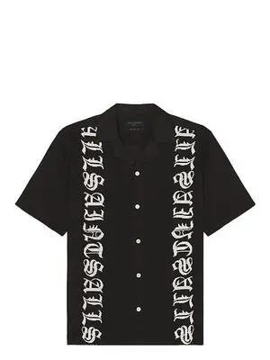 ALLSAINTS Allsaints Scripture Short Sleeve Shirt In Black. Faded Black