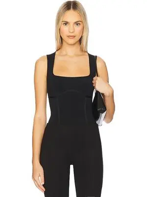 FLEUR DU MAL Organic Cotton Tank Bodysuit - Black