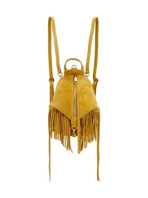 Rebecca Minkoff Convertible Mini Julian Backpack With Fringe - Oro