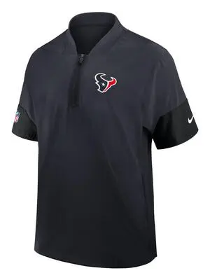 Nike Houston Texans Sideline Coach Nfl 1/2-zip Short-sleeve Jacket - Blue