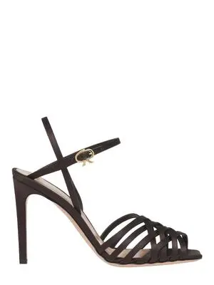 GIANVITO ROSSI Kerry Criss-cross Sandal - Brown Fabric