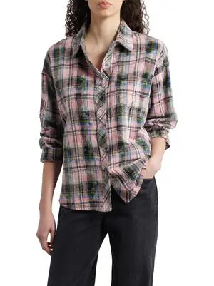 NIKKI LUND Paris Patch Plaid Shirt
