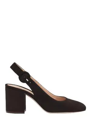 GIANVITO ROSSI Joelle Sling Pumps - Brown Suede