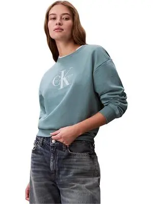 Calvin Klein Monologo French Terry Relaxed Sweatshirt - Arctic