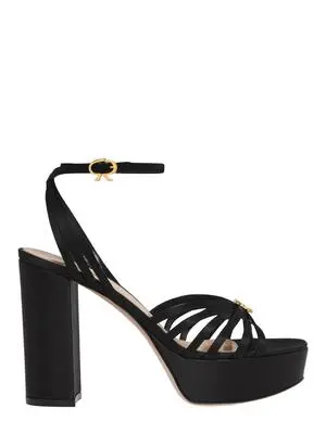 GIANVITO ROSSI Rita Open Toe Sandals - Black Fabric
