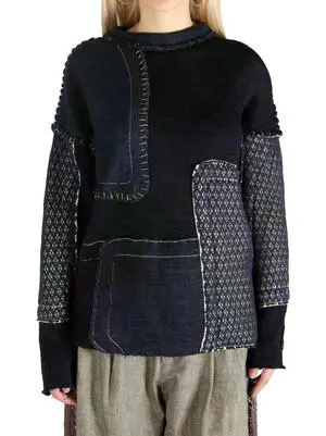 COMMUNS Patchwork Long-Sleeve Sweater