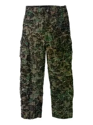 WHO DECIDES WAR BY EV BRAVADO Micro-distressed Cargo Pants - Green