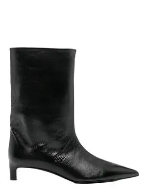JIL SANDER 40mm Leather Boots - Black