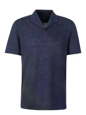 Zegna Linen Polo Shirt - Blue