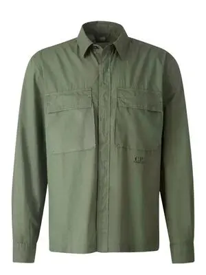 C.P. COMPANY Logo-print Shirt Jacket - Green