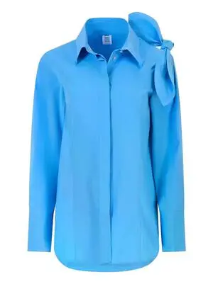 Rosie Assoulin Knotted Poplin Shirt - Blue