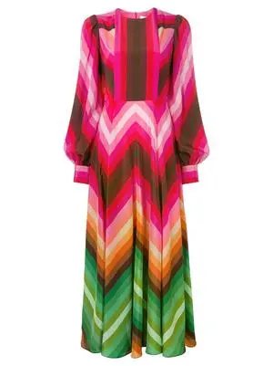 VALENTINO Chevron Print Long Dress