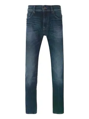 7 For All Mankind Stone Washed Slim Fit Jeans - Blue