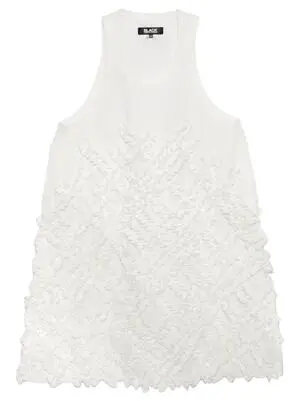 BLACK COMME DES GARÇONS Textured Sleeveless A-line Dress - White
