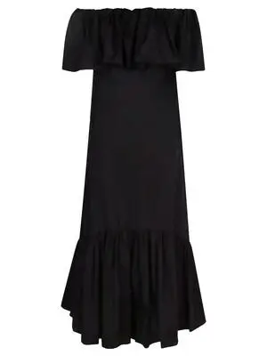 Max Mara Ruffle-detailing Midi Dress - Black