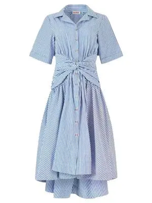 Rosie Assoulin Striped Midi Dress - Blue