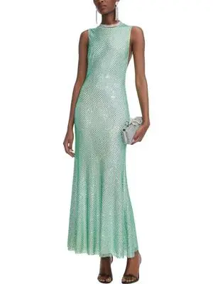 SELF-PORTRAIT Rhinestone-embellished Dress - Green