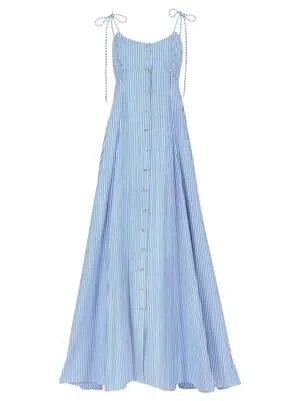 Rosie Assoulin Striped Midi Dress - Blue