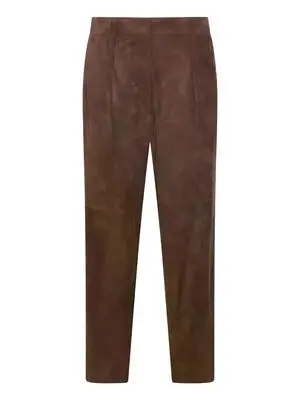 Brunello Cucinelli Suede Trousers - Brown