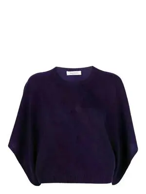 Valentino Garavani Batwing-sleeve Knitted Top - Purple
