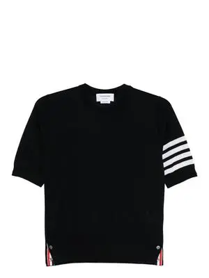 Thom Browne Stripes Fine-knit T-shirt - Blue