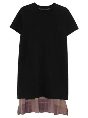 Sacai Paneled Mini Dress - Black